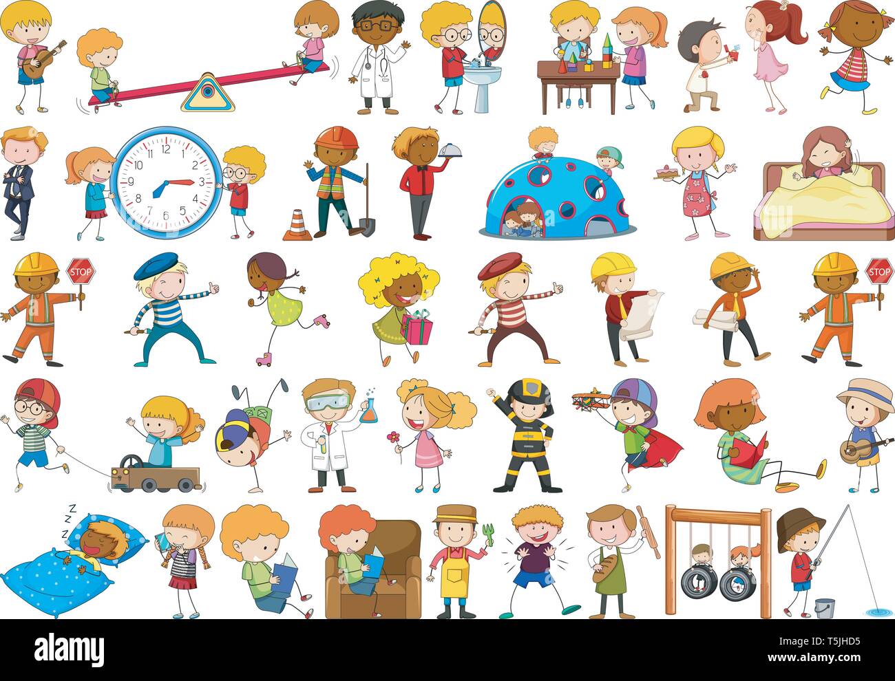 Set of children character illustration Stock Vector Image & Art - Alamy