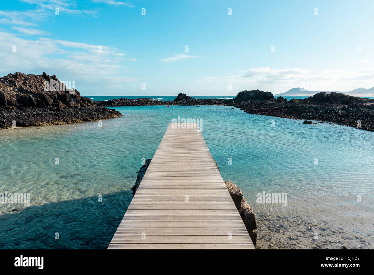 Spain, Canaray Islands, Fuerteventura, jetty at the sea Stock Photo - Alamy
