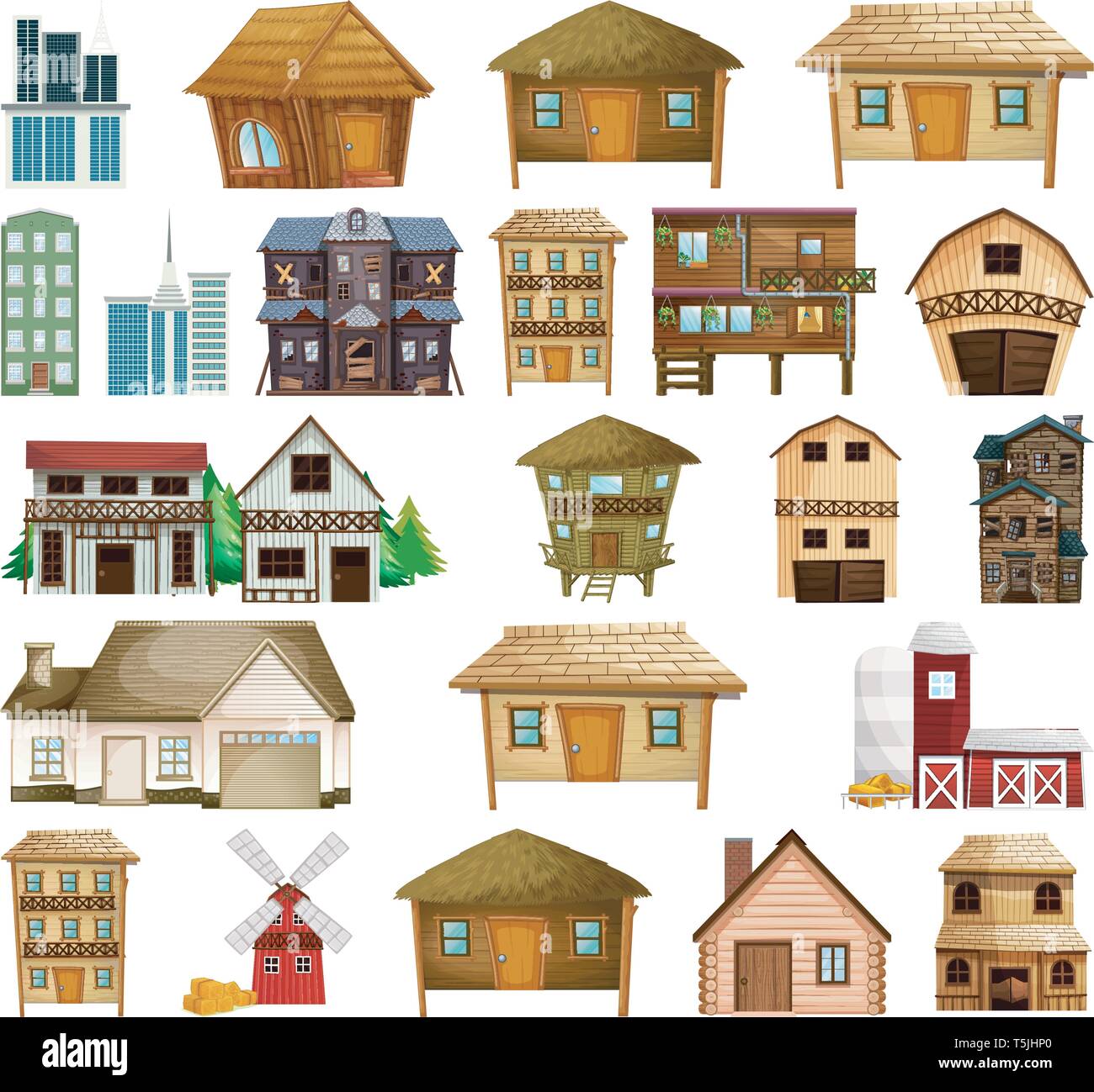 Set of various house building illustration Stock Vector Image & Art - Alamy