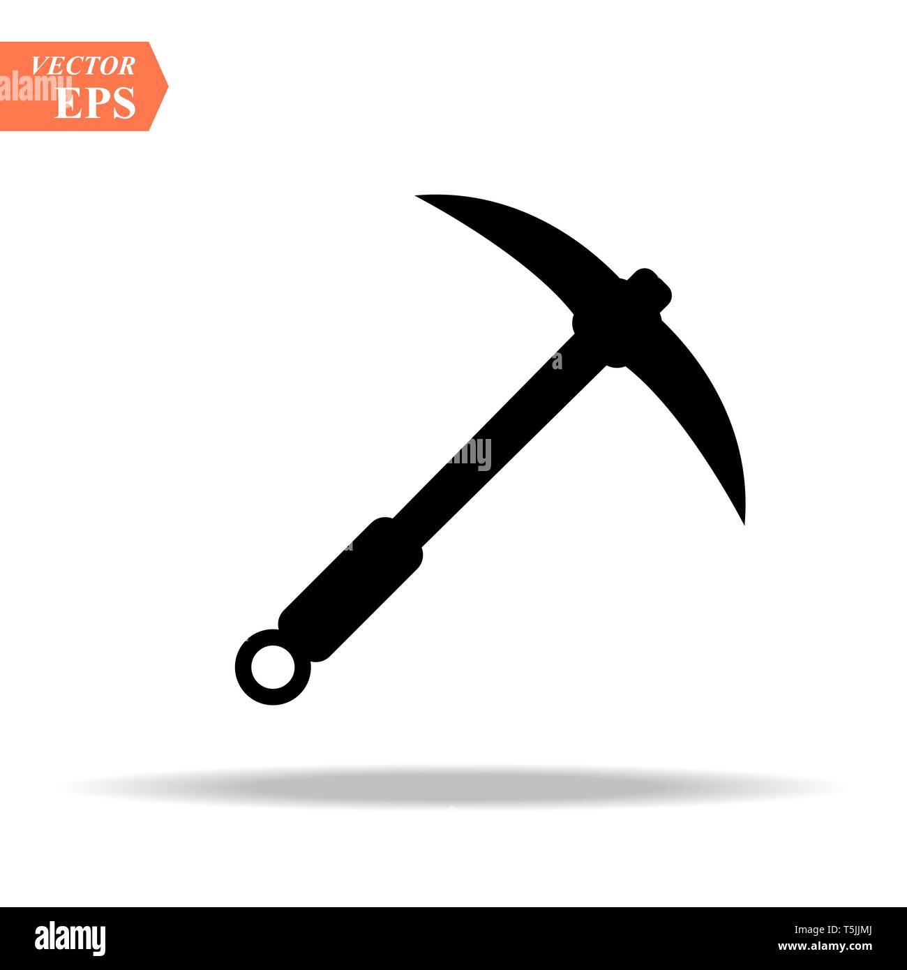 Pick icon vector pickax flat sign symbols logo illustration isolated on ...