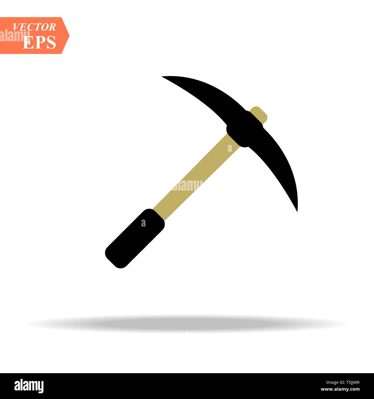 Pick icon vector pickax flat sign symbols logo illustration isolated on ...