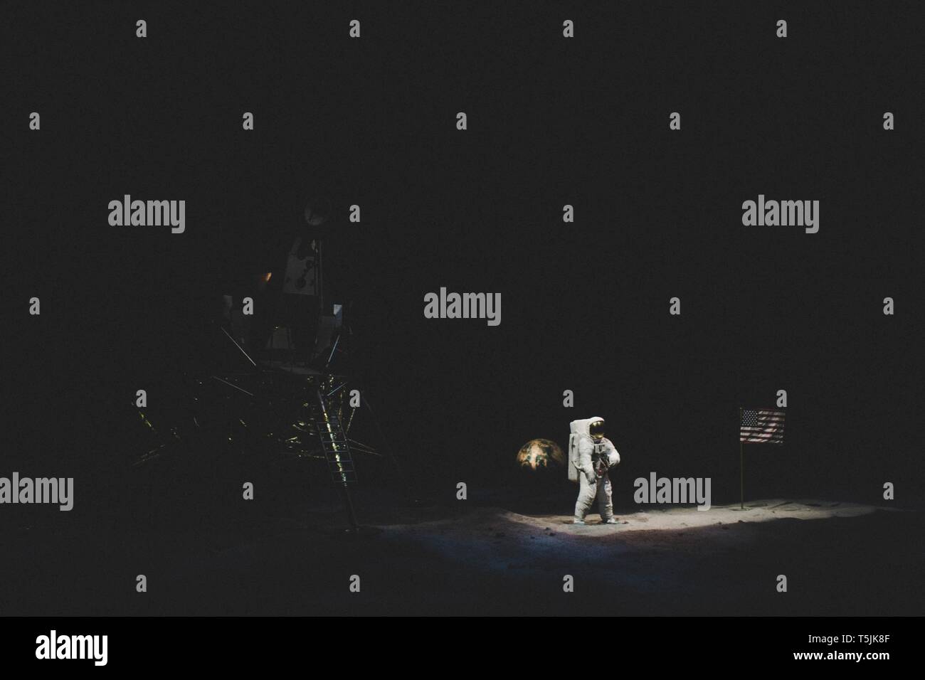 A recreation of the moon landing at NASA museum Stock Photo - Alamy