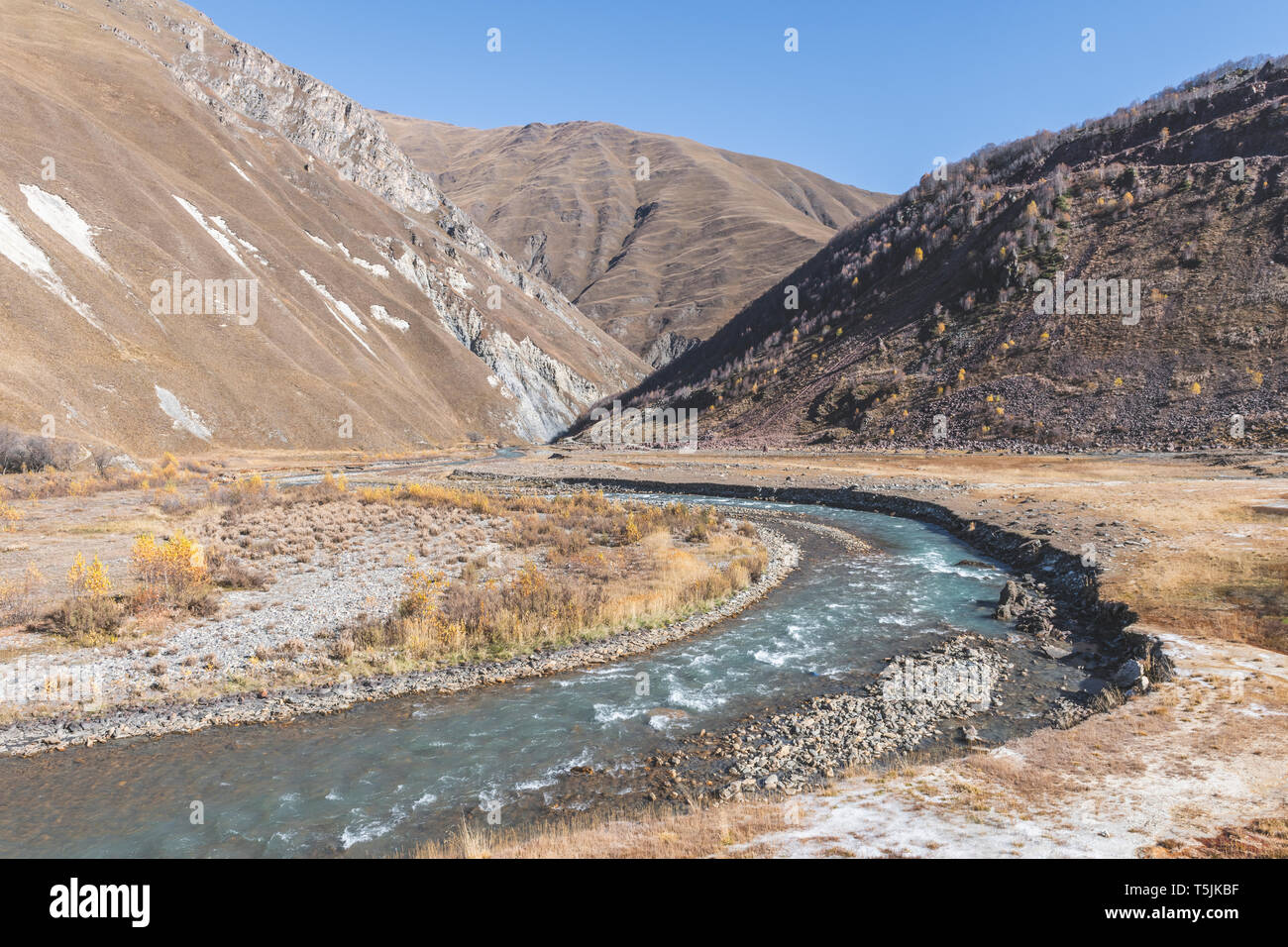 Georgia, Greater Caucasus, Truso Gorge with Terek River Stock Photo - Alamy