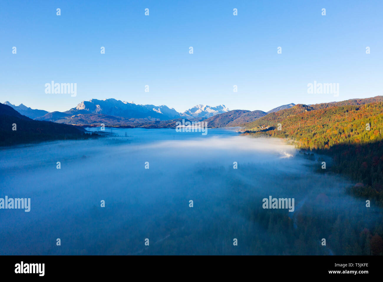 Germany, Upper Bavaria, Isarwinkel, Upper Isar Valley, Isar river near ...