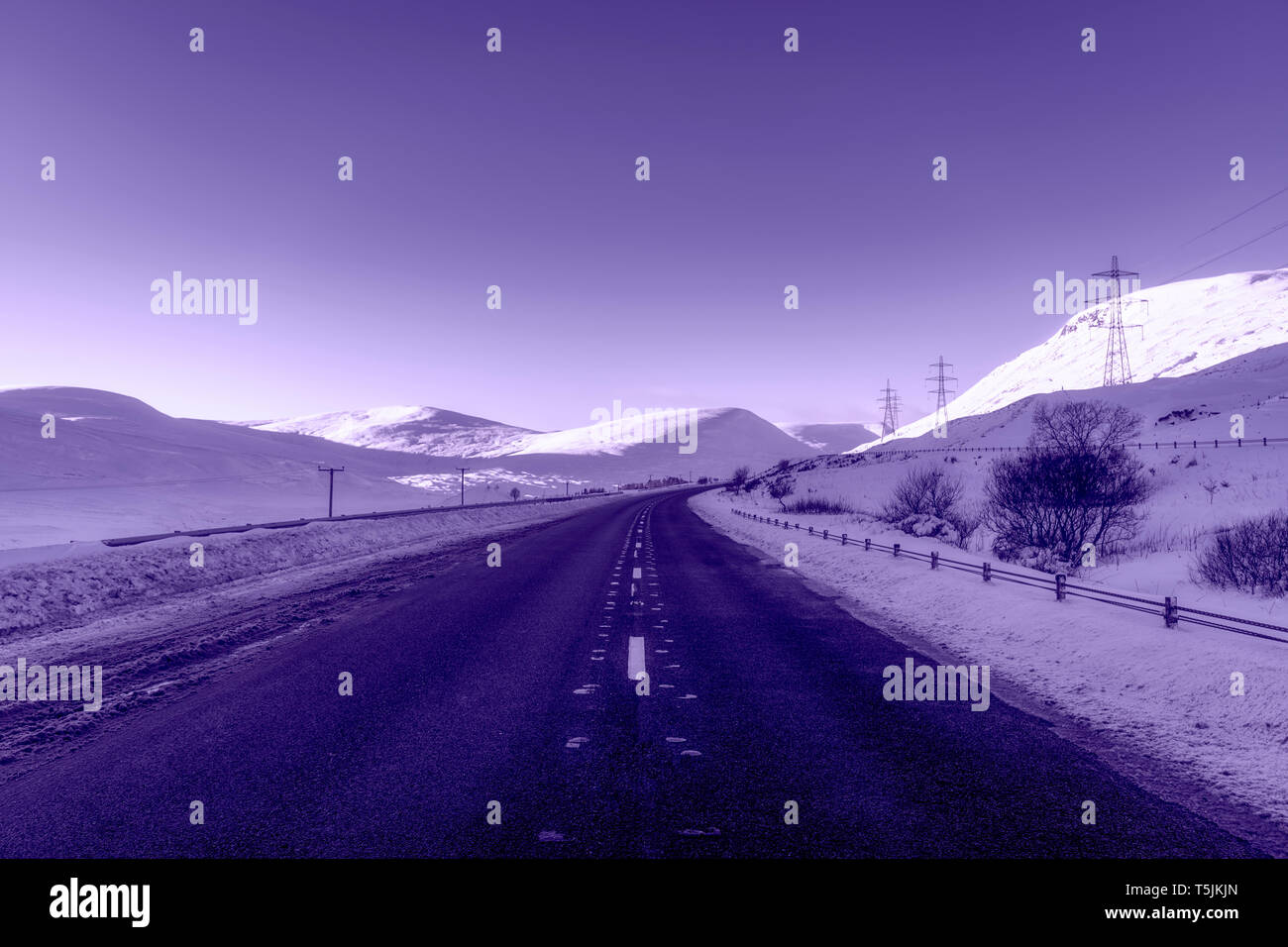 UK Scotland, Highlands, A9 Road, snow, winter Stock Photo - Alamy