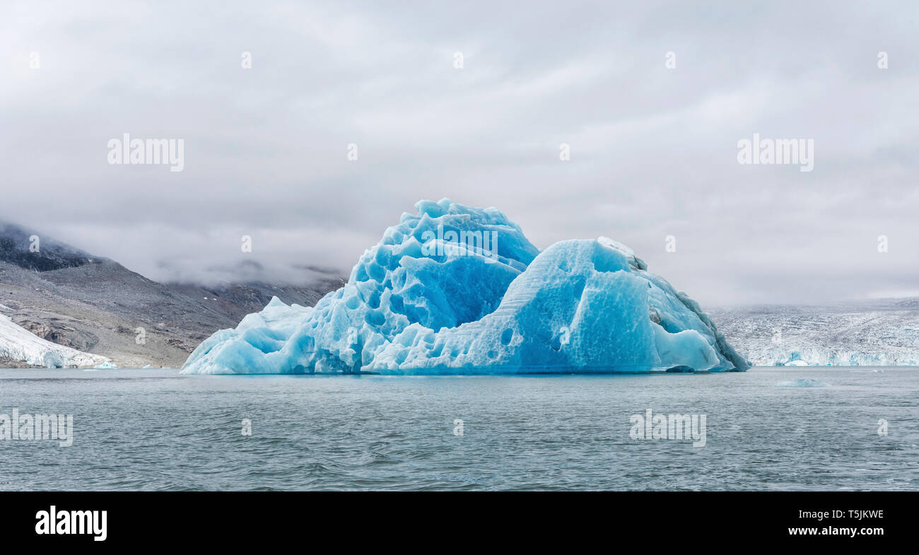 Greenland, Sermersooq, Kulusuk, Schweizerland Alps, iceberg in water ...