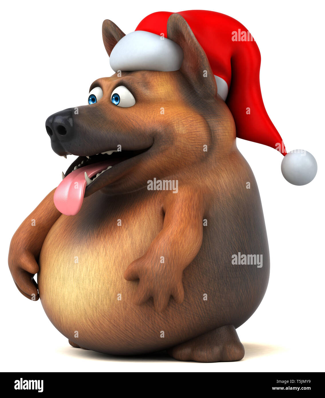 Fun german shepherd dog - 3D Illustration Stock Photo - Alamy