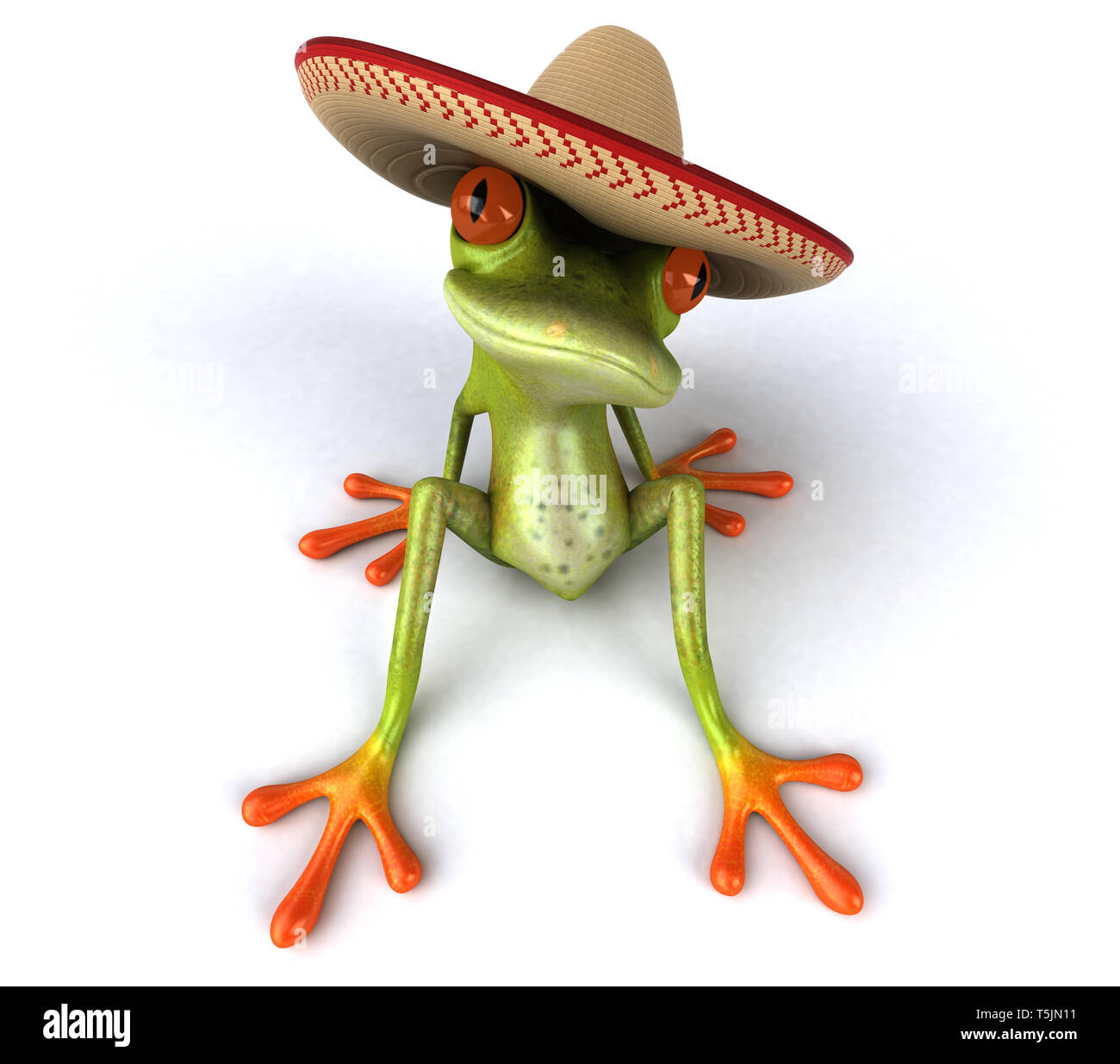 Fun frog - 3D Illustration Stock Photo - Alamy