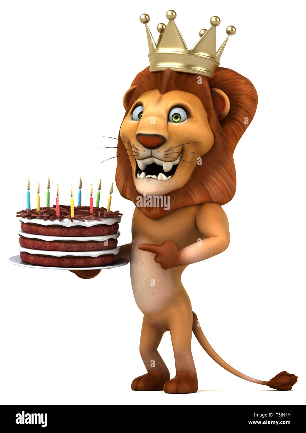 Fun lion - 3D Illustration Stock Photo - Alamy