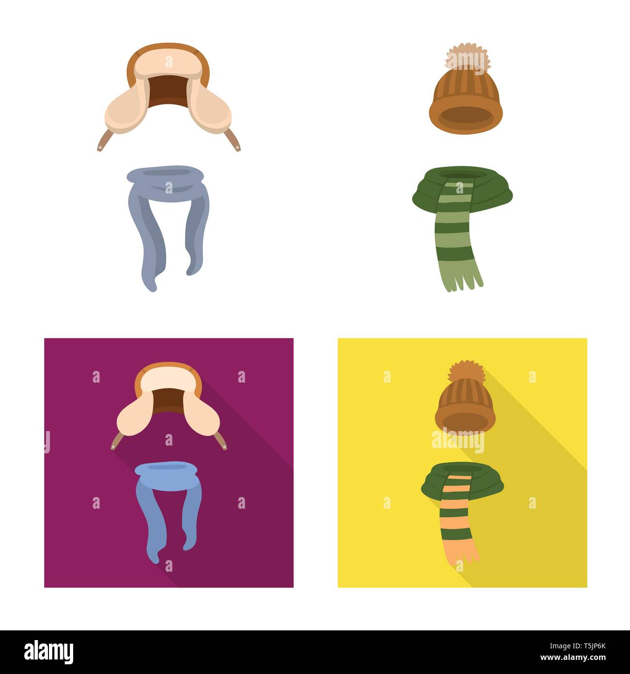 Vector illustration of clothes and texture symbol. Collection of ...