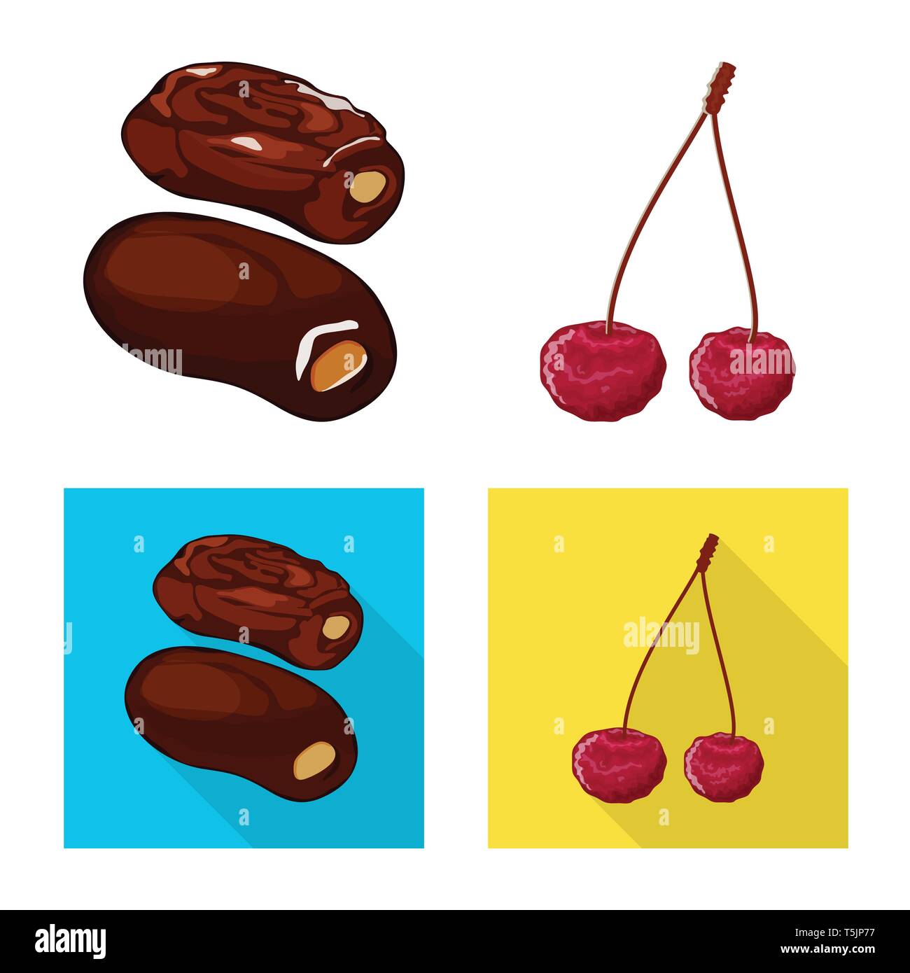 Vector design of food and raw icon. Collection of food and nature stock ...
