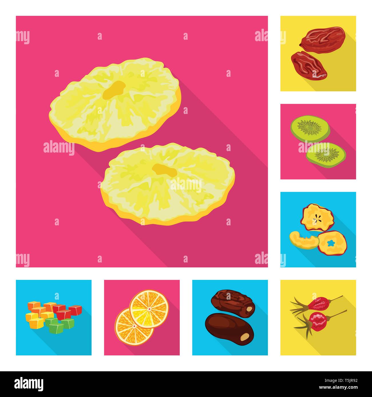 Vector design of fruit and dried symbol. Collection of fruit and food ...