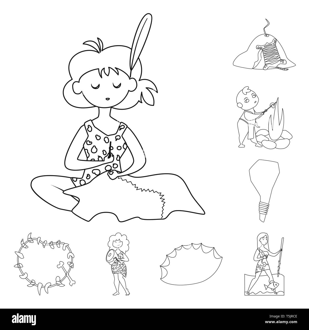 Vector design of primitive and archeology symbol. Collection of ...