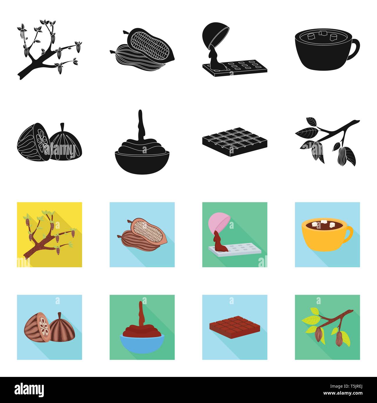 Vector illustration of food and yummy sign. Collection of food and ...