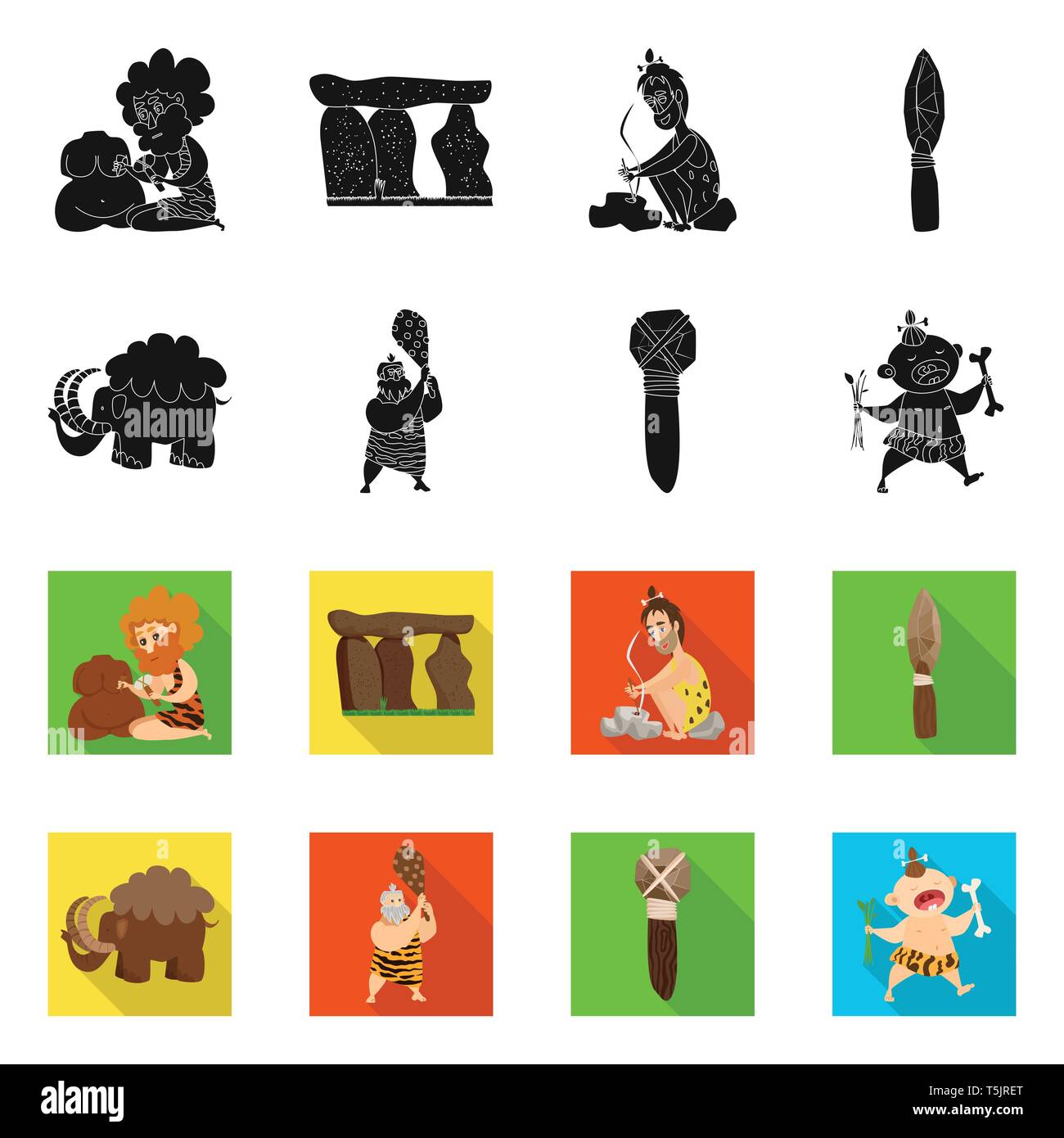 Isolated object of evolution and prehistory logo. Set of evolution and ...