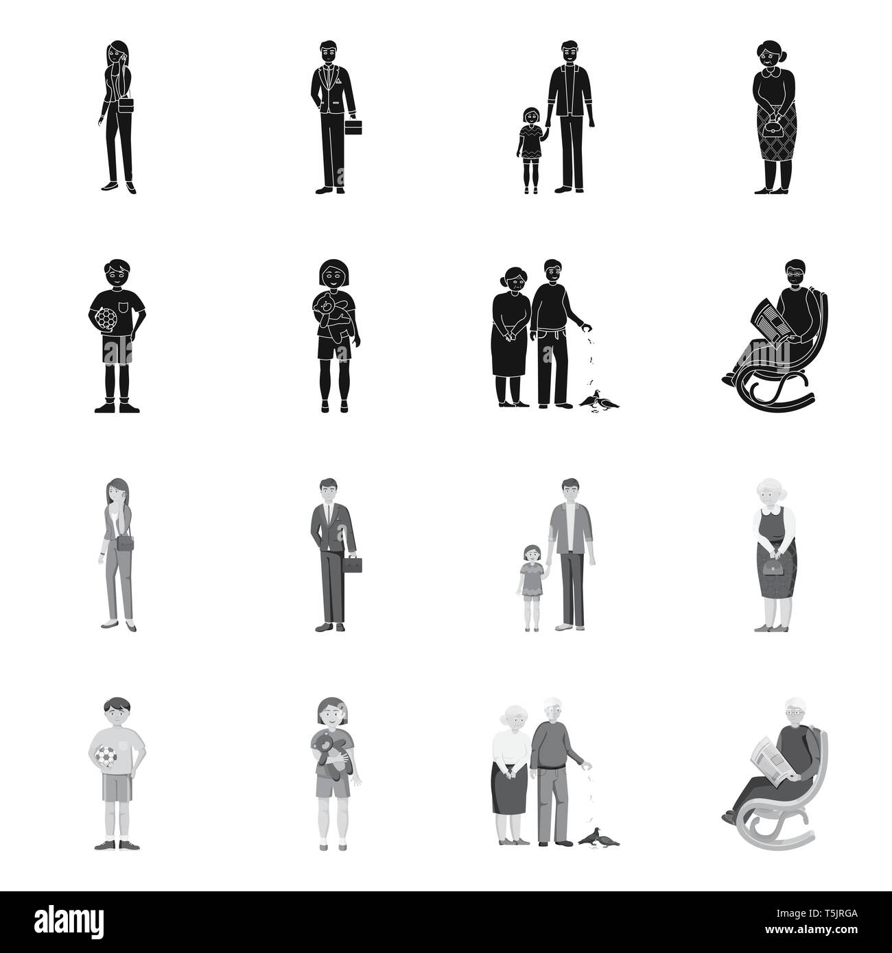 Isolated object of character and avatar icon. Set of character and ...