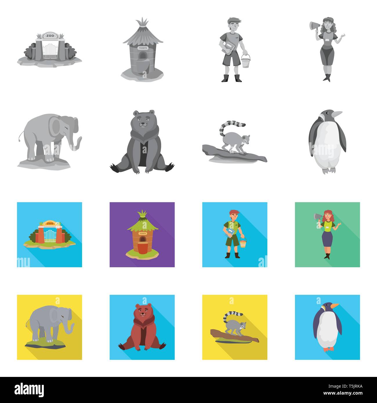 gate,window,zookeeper,elephant,bear,lemur,penguin,arch,counter,man ...