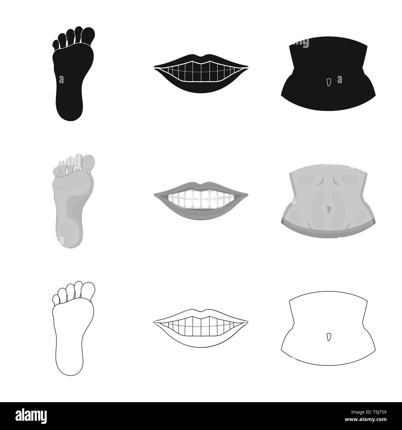 Vector design of body and part sign. Collection of body and anatomy ...