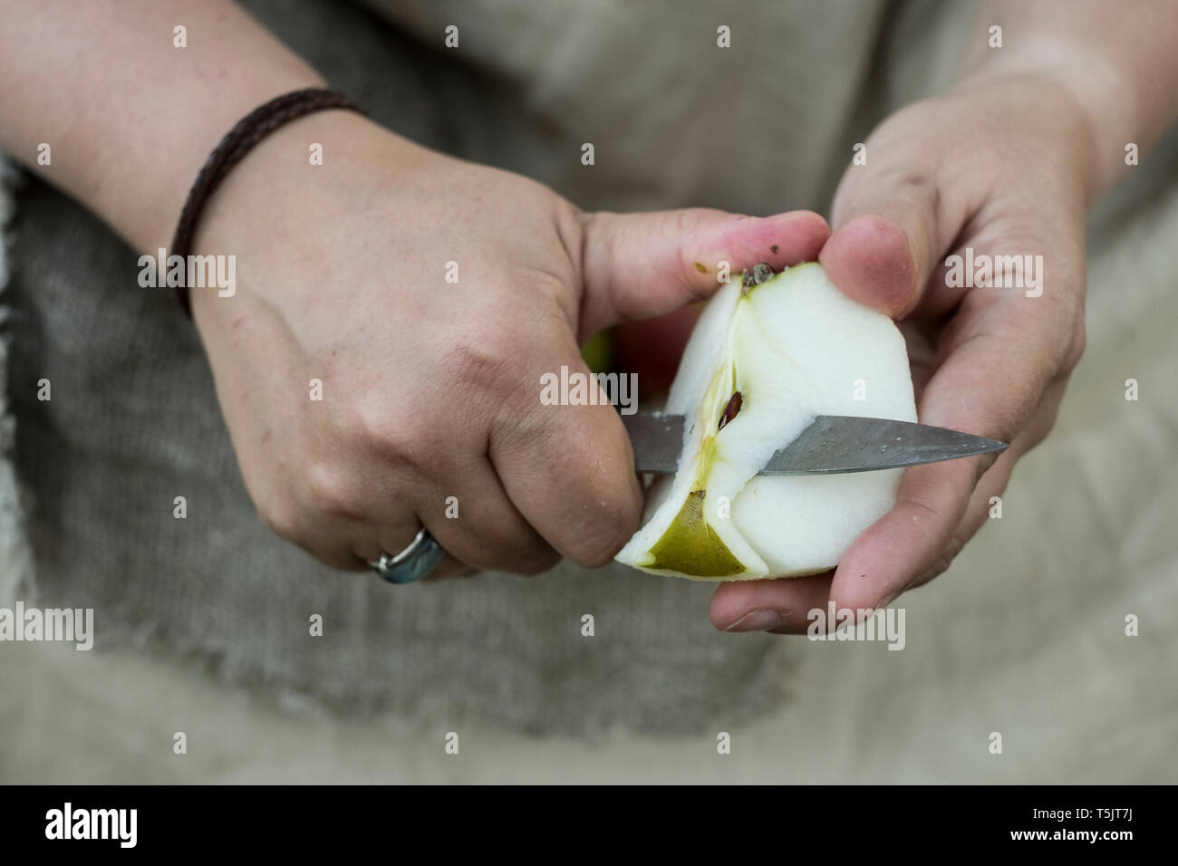 Peeling apple with knife hi-res stock photography and images - Alamy