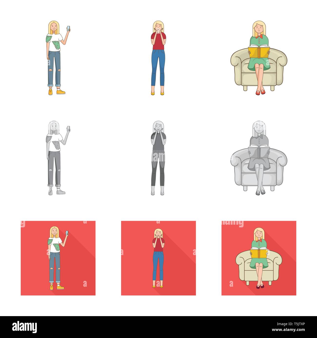 Isolated object of posture and mood sign. Collection of posture and ...