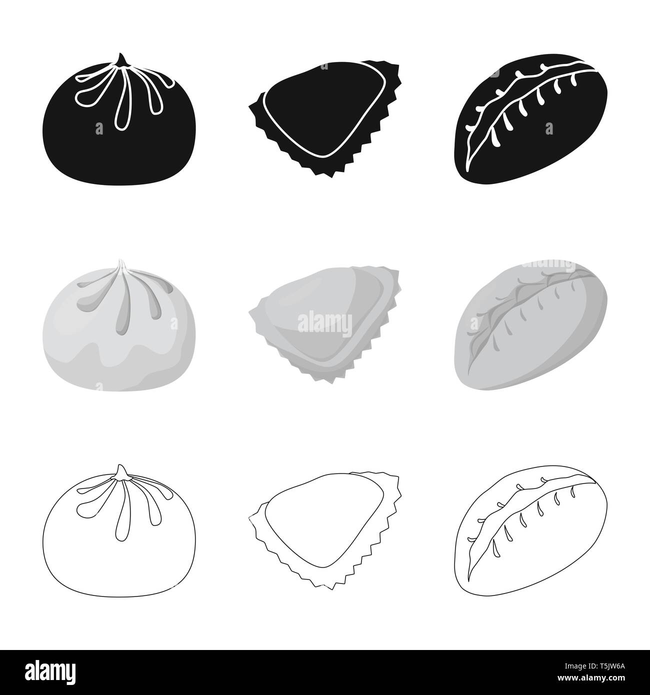 Vector illustration of products and cooking symbol. Collection of ...