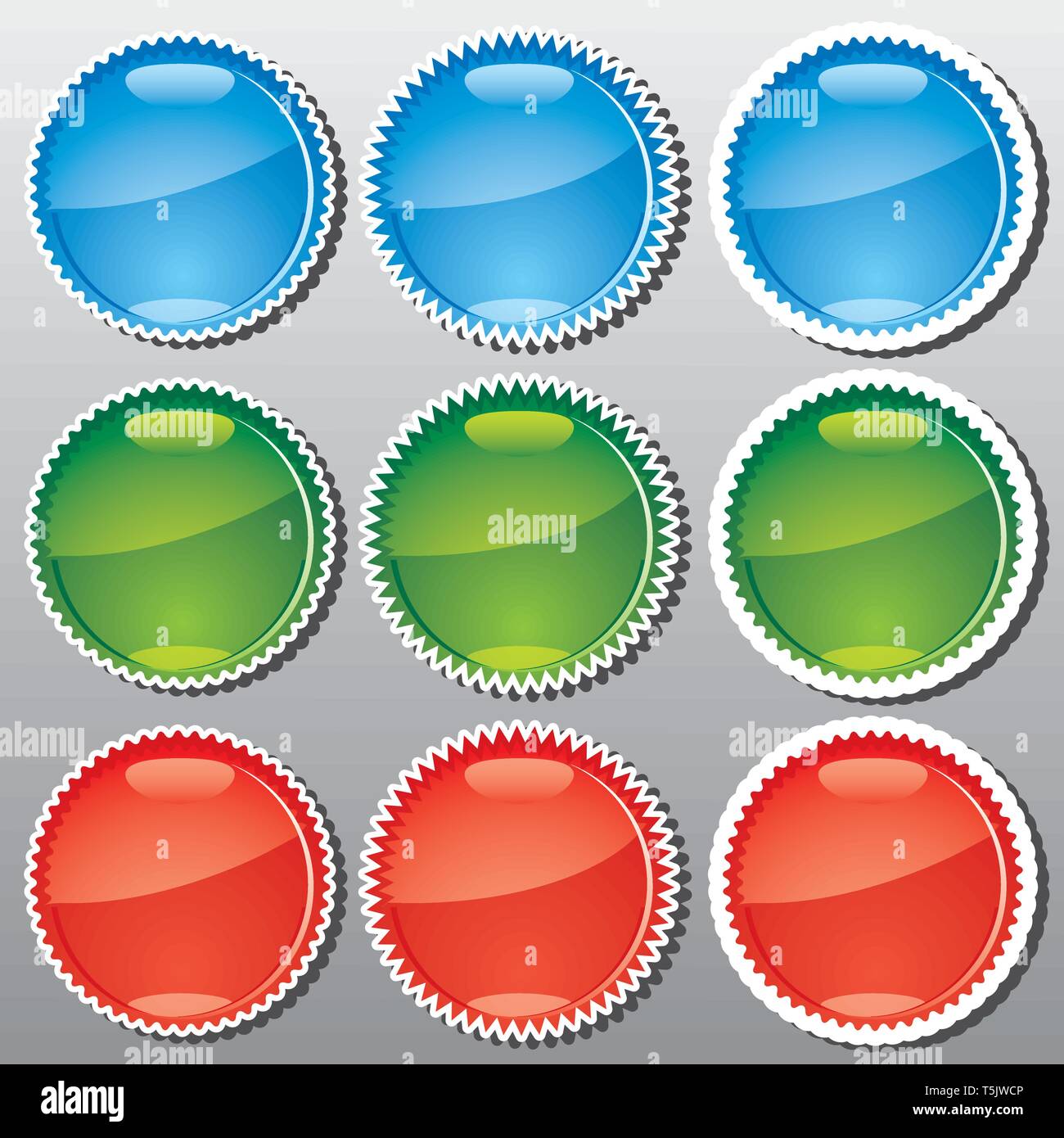 Set of glossy multicolored badges, part 1, vector illustration Stock ...