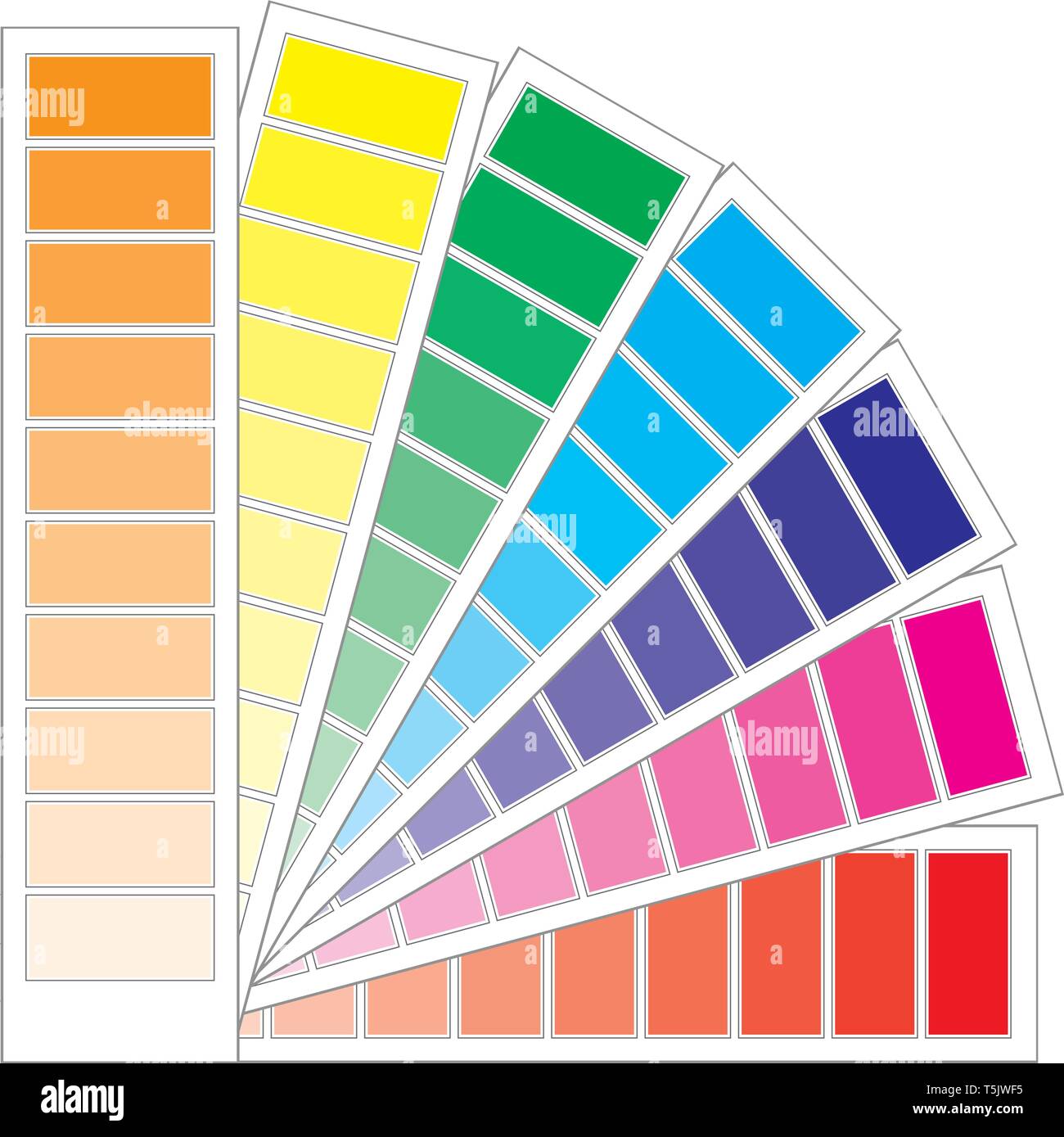 Color guide chart, cmyk rainbow background, part 3, vector illustration ...