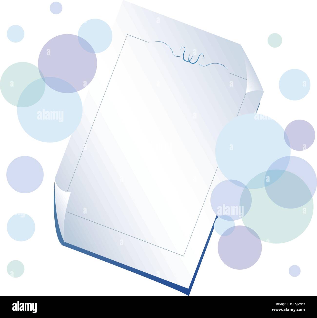 Sheet of paper on fantasy background, vector illustration Stock Vector ...