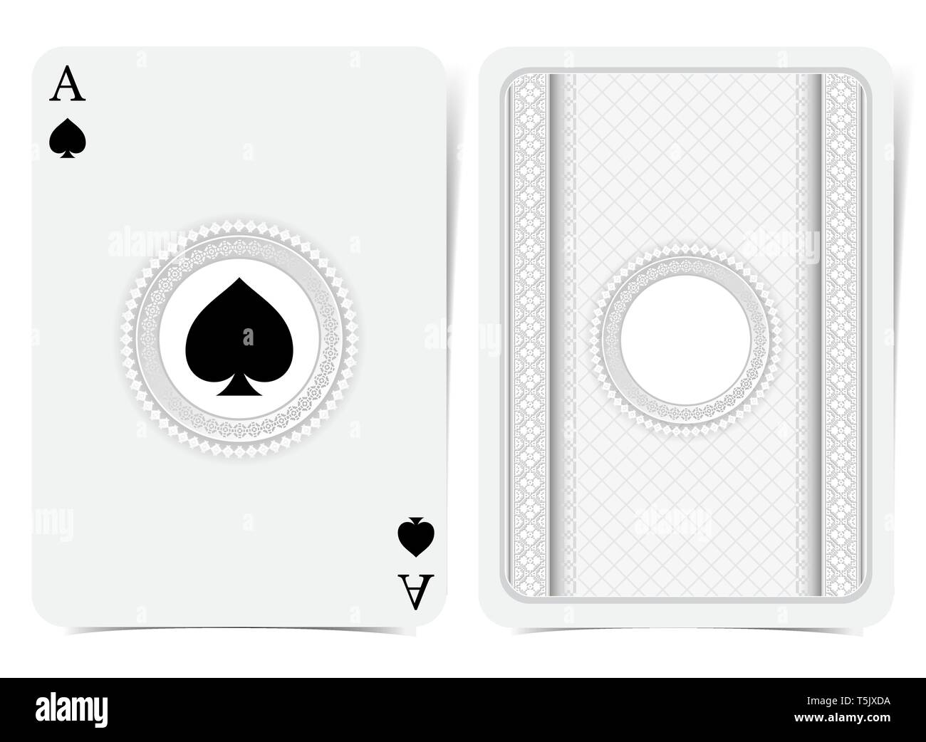 Ace of spades face with spades inside geometrical pattern frame and ...