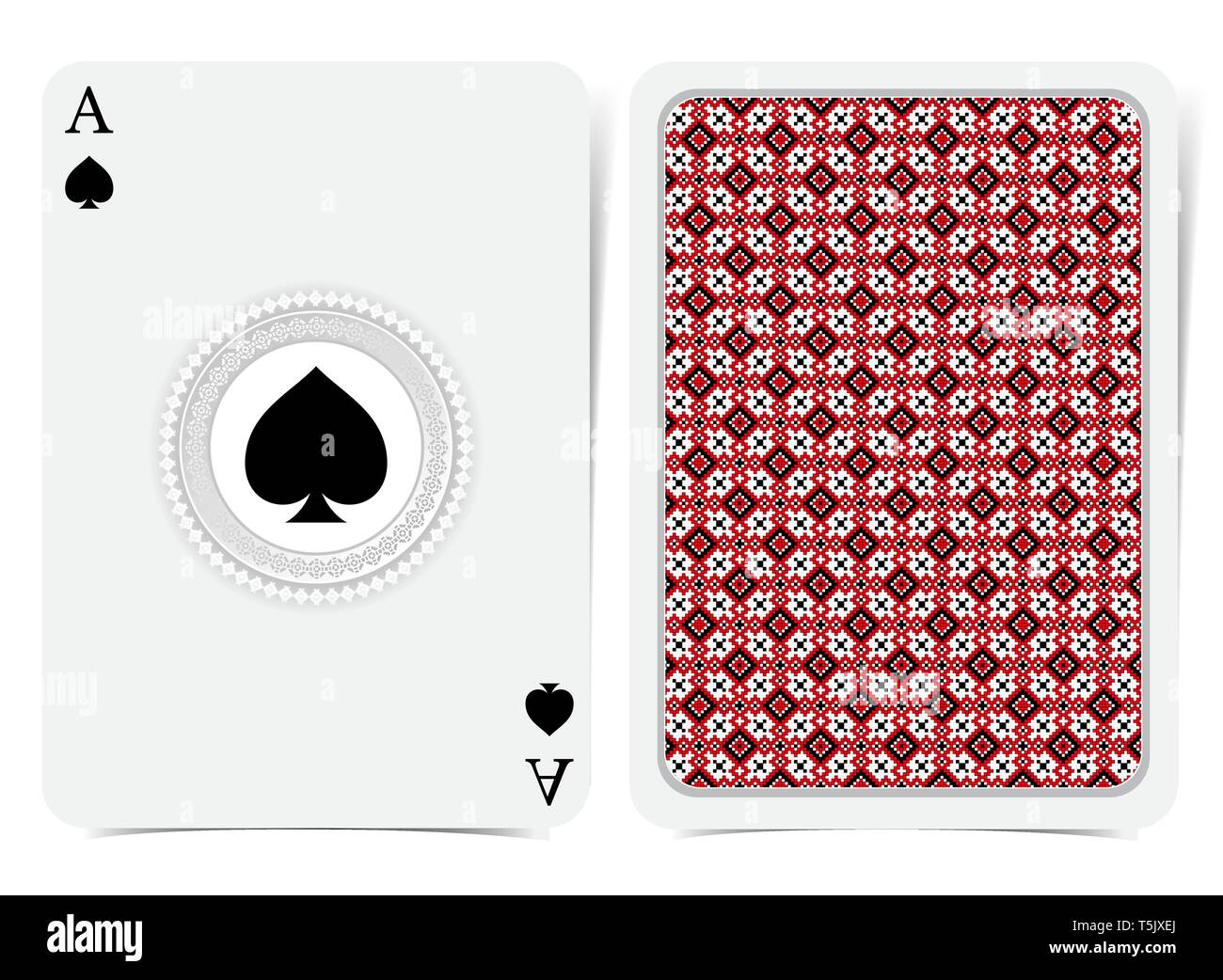 Ace of spades face with spades inside geometrical pattern round frame ...