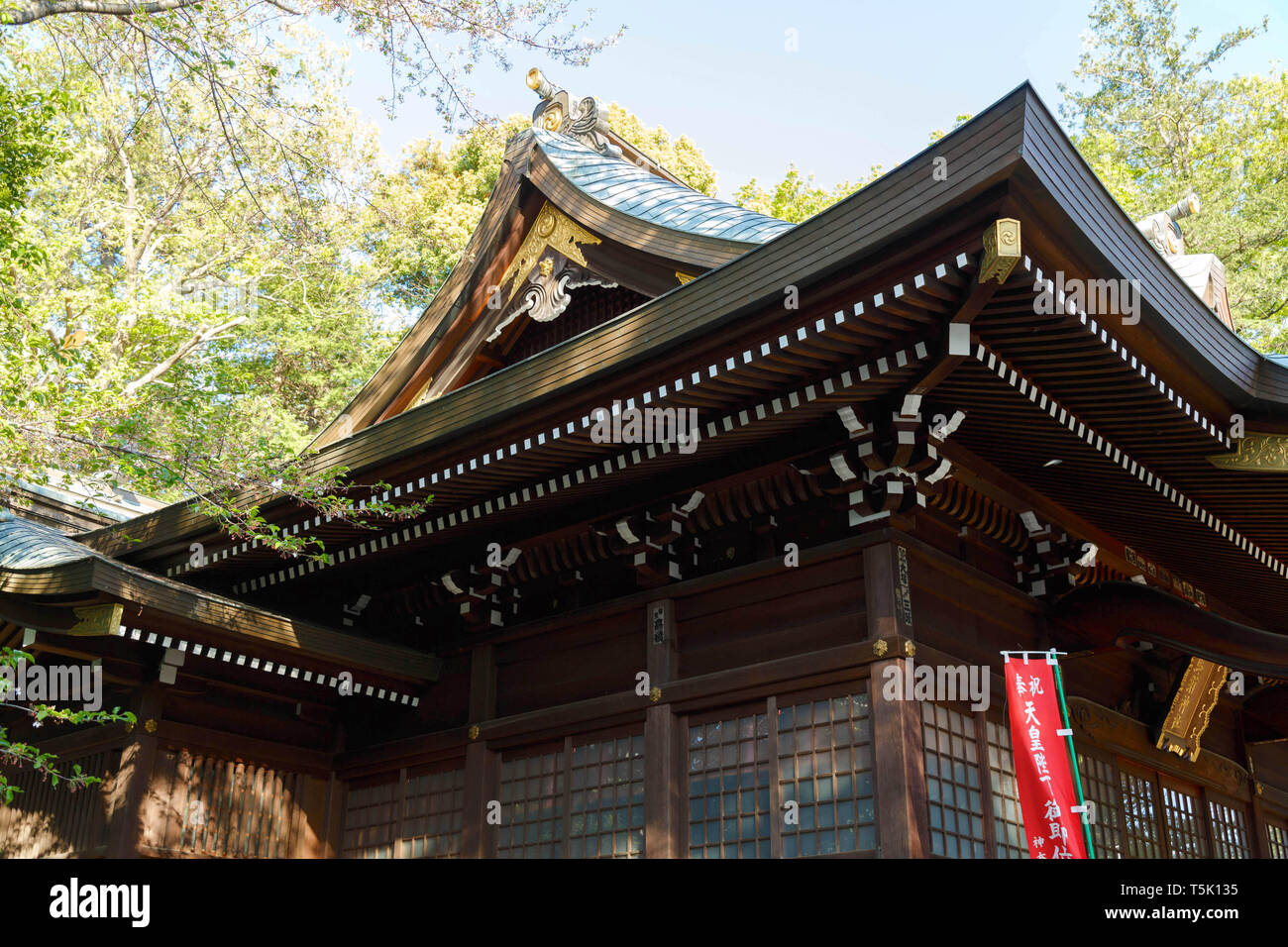 A side view of Maginu shrine structure which was established in before ...
