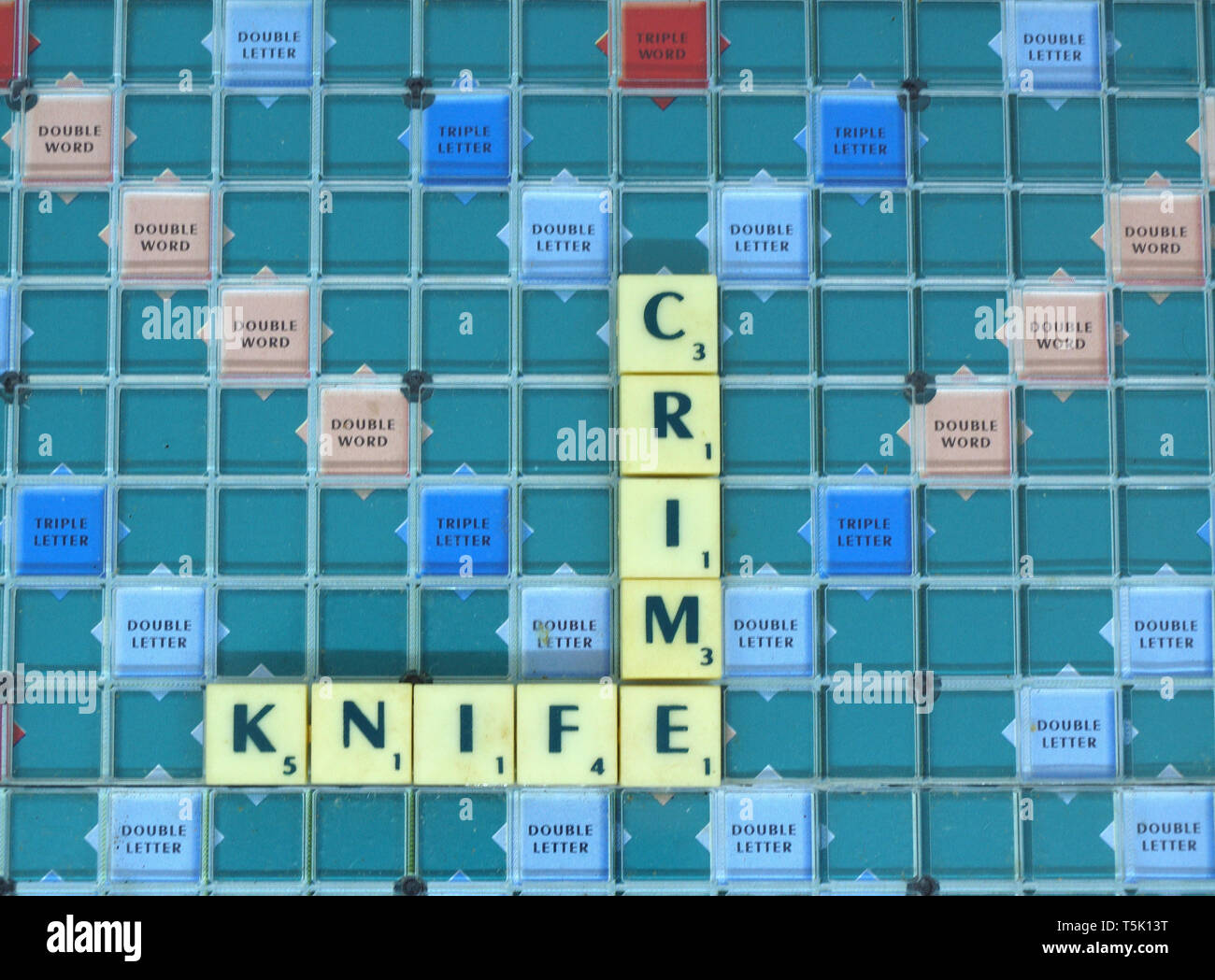 Knife Crime written in Scrabble tiles Stock Photo - Alamy