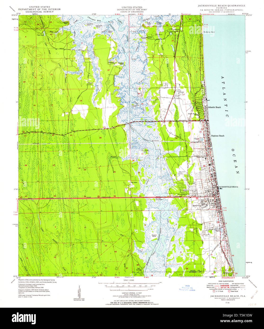 Map of jacksonville beach hi-res stock photography and images - Alamy