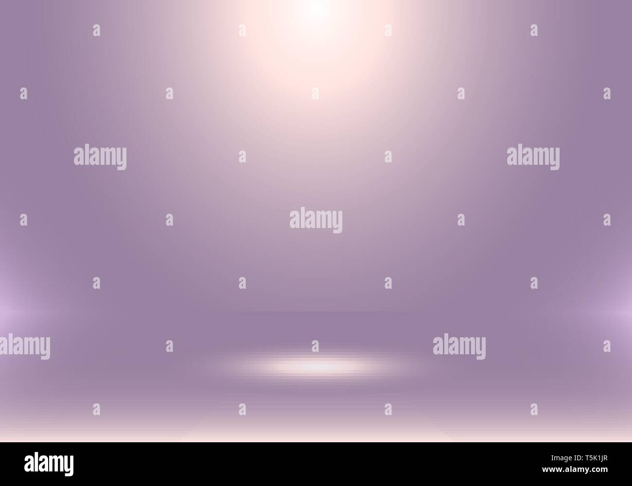 3D empty studio room show booth for designers with spotlight on purple ...