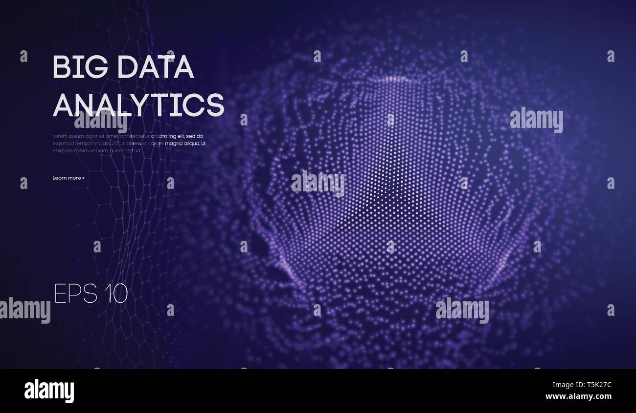 Big data visualization. Background 3d .Big data connection background. Cyber technology Ai tech ...
