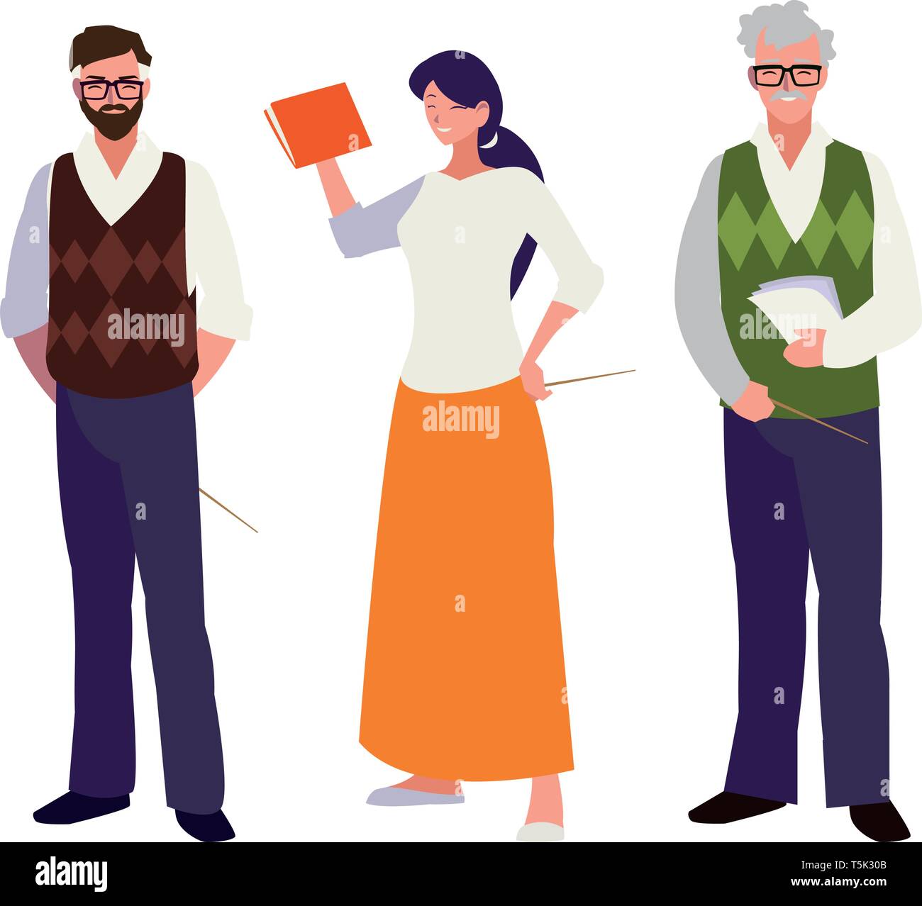 teachers group avatars characters vector illustration design Stock ...