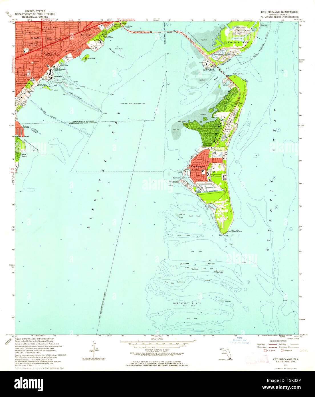 USGS TOPO Map Florida FL Key Biscayne 346912 1962 24000 Restoration ...