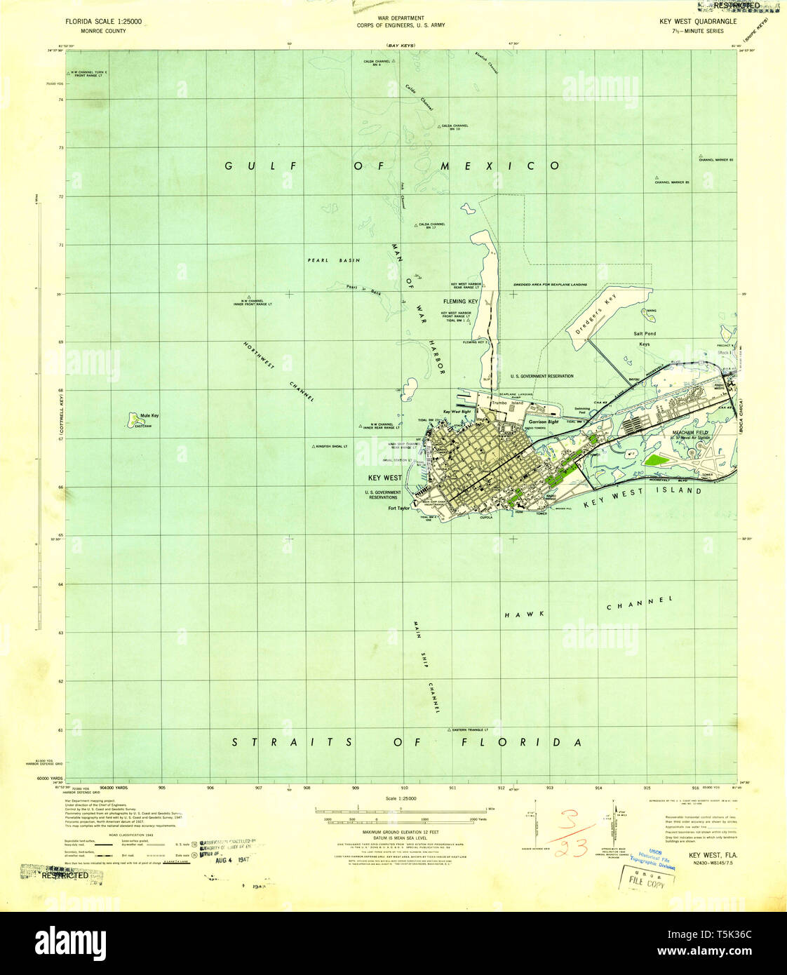 Usgs historical topo map key west hi-res stock photography and images ...