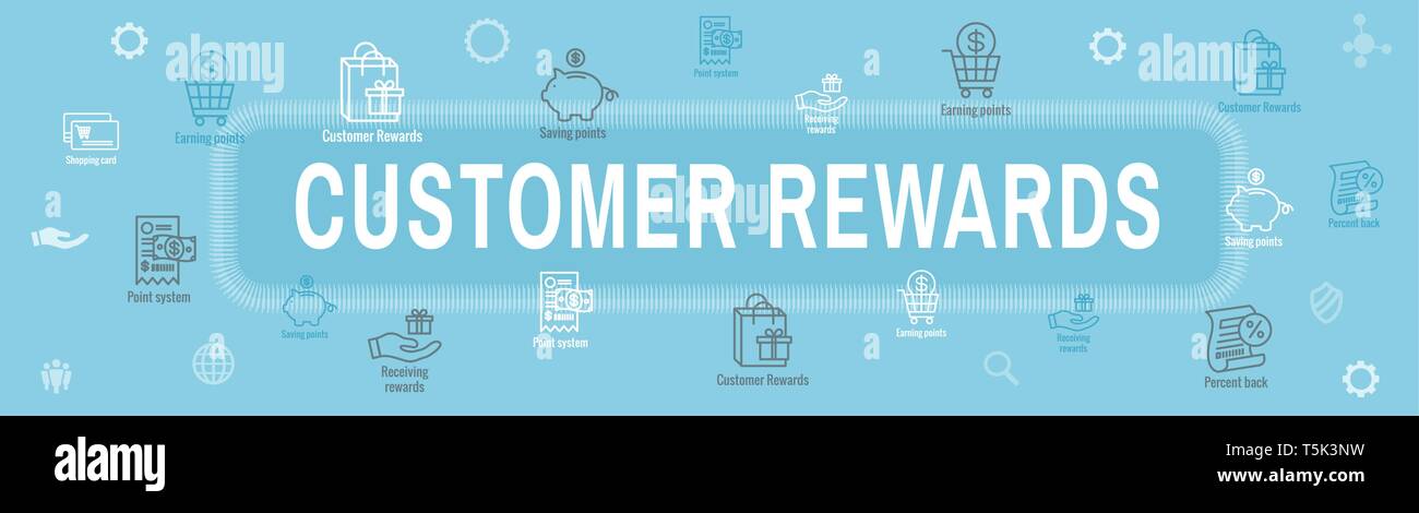Customer Rewards Icon Set & Web Header Banner Design Stock Vector Image ...