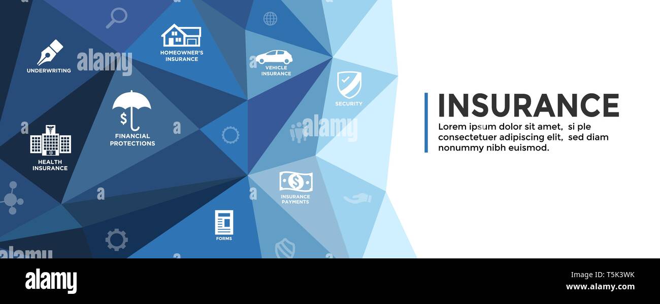 Insurance Web Header Banner with homeowners, medical, life, and vehicle ...