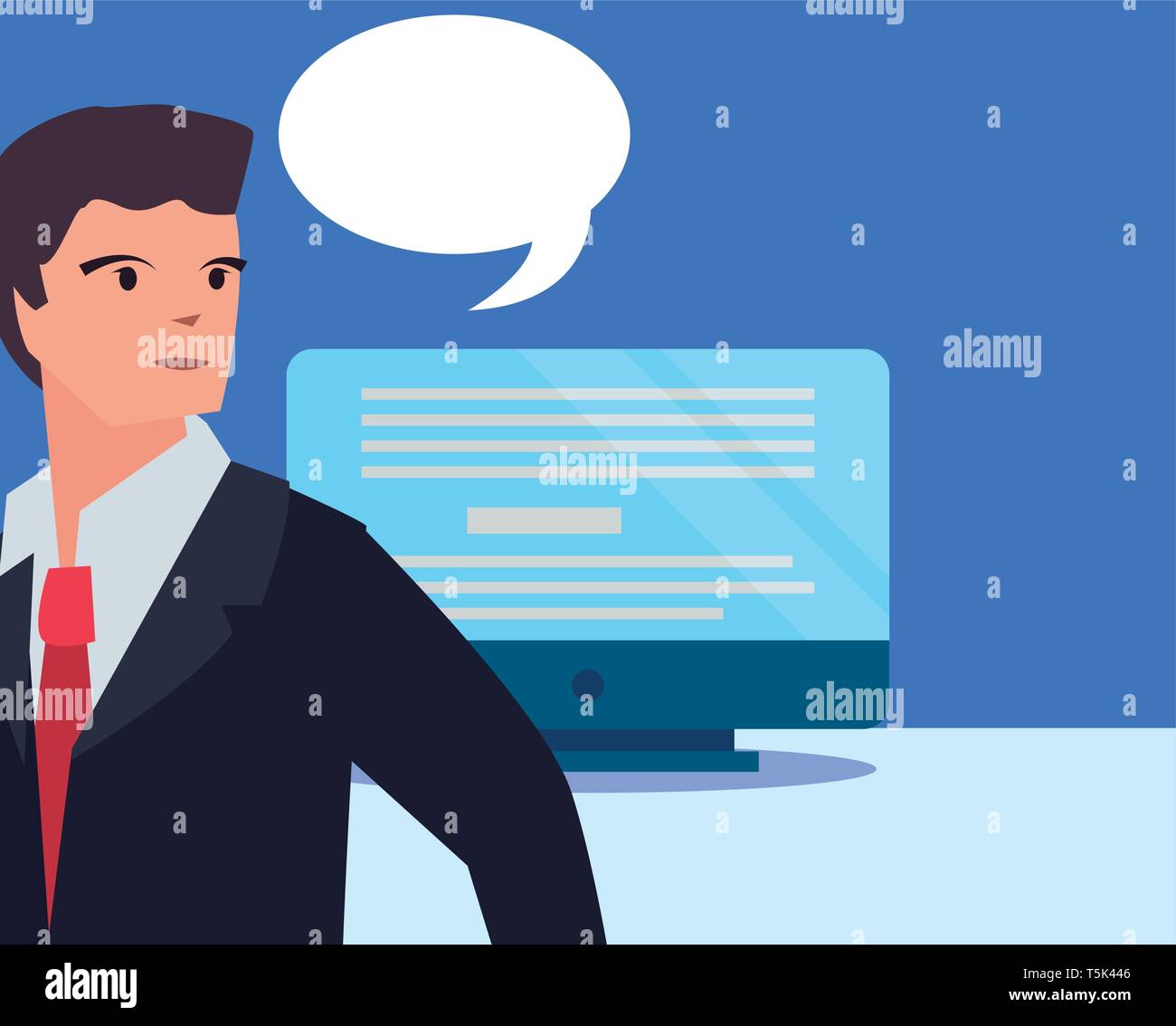 businessman computer labour day vector illustration design Stock Vector ...