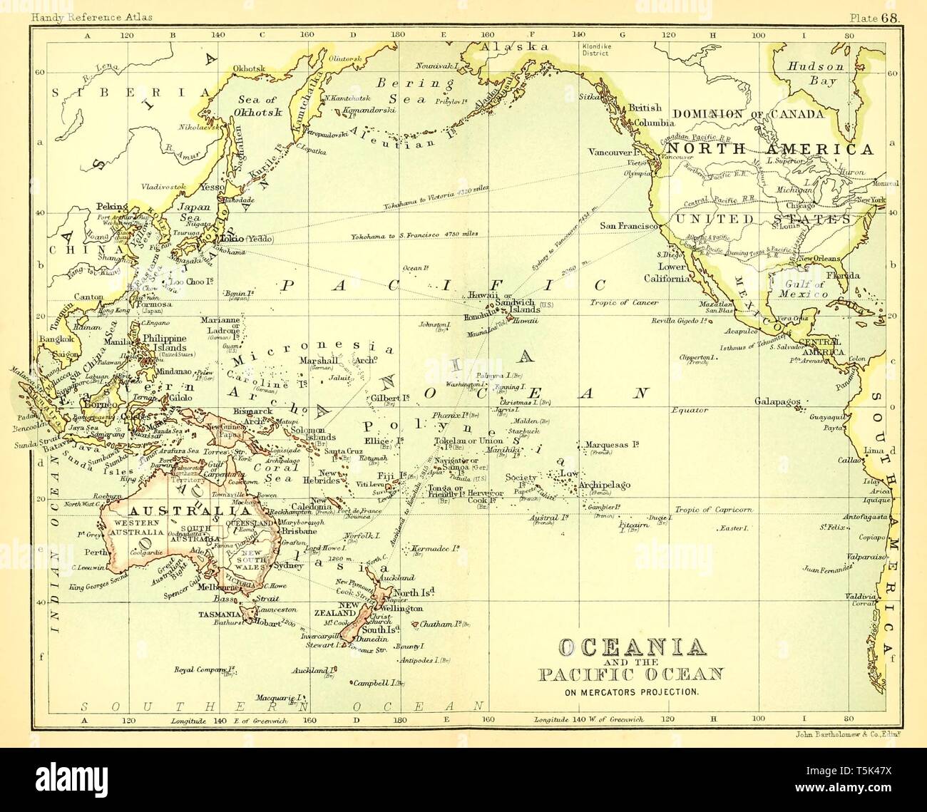Beautiful vintage hand drawn map illustrations of Pacific and Oceania ...