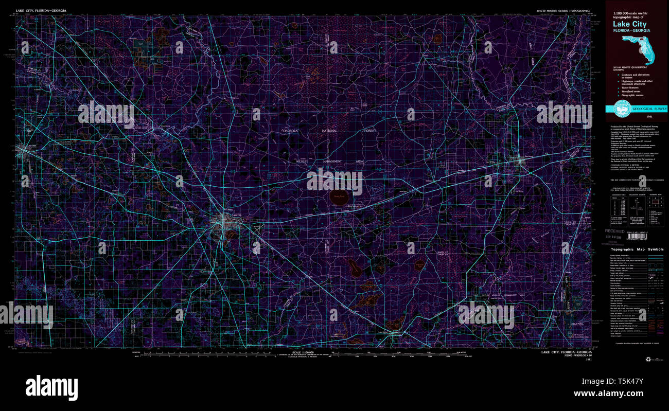 Lake city florida map hi-res stock photography and images - Alamy