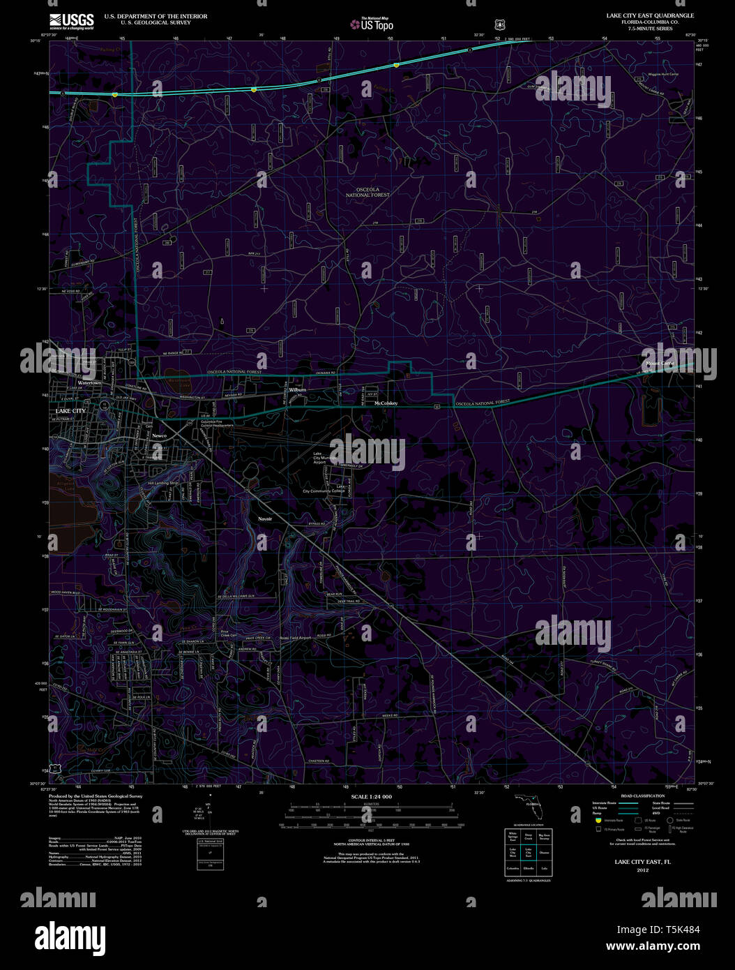 Lake city florida map hi-res stock photography and images - Alamy