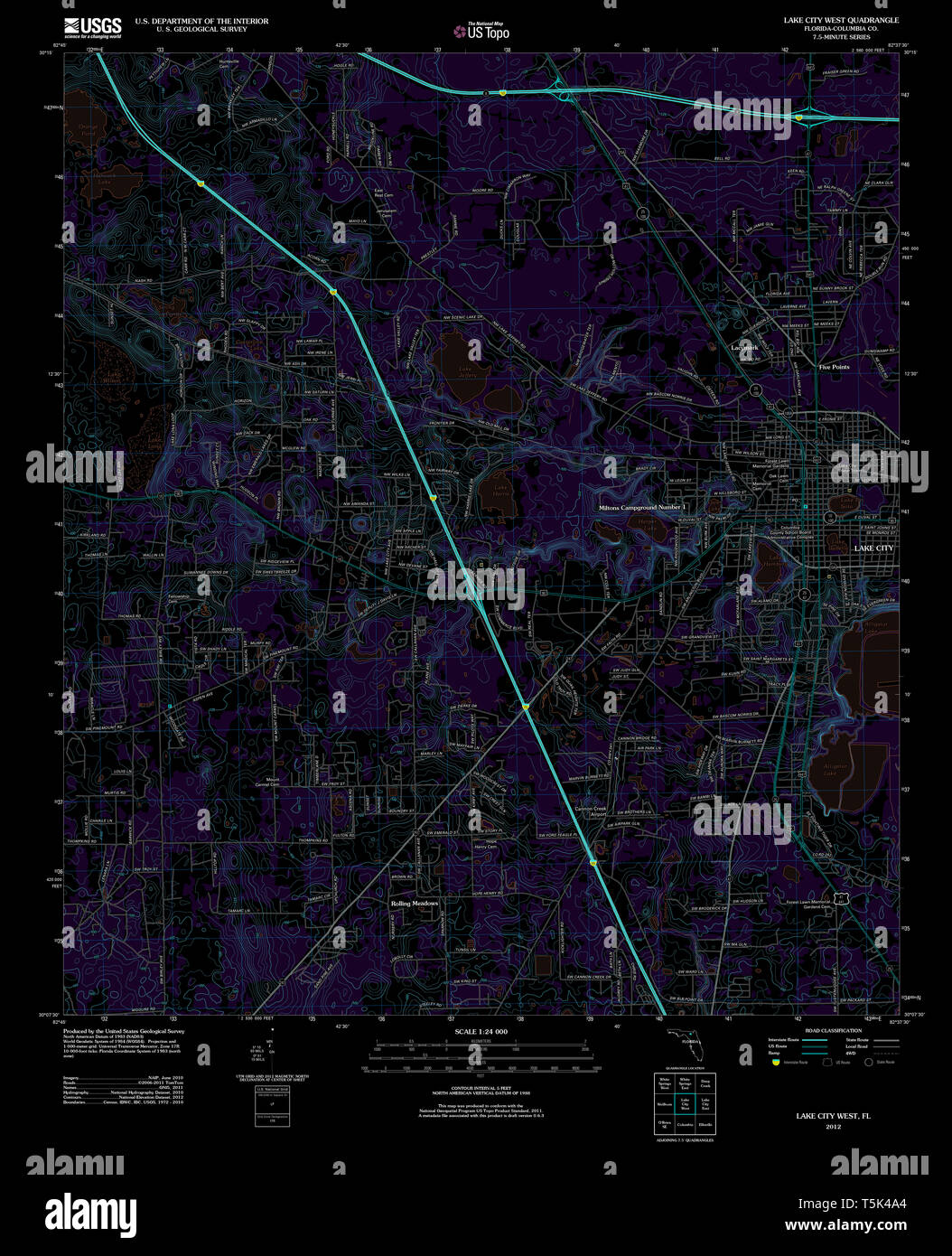 Lake city florida map hi-res stock photography and images - Alamy