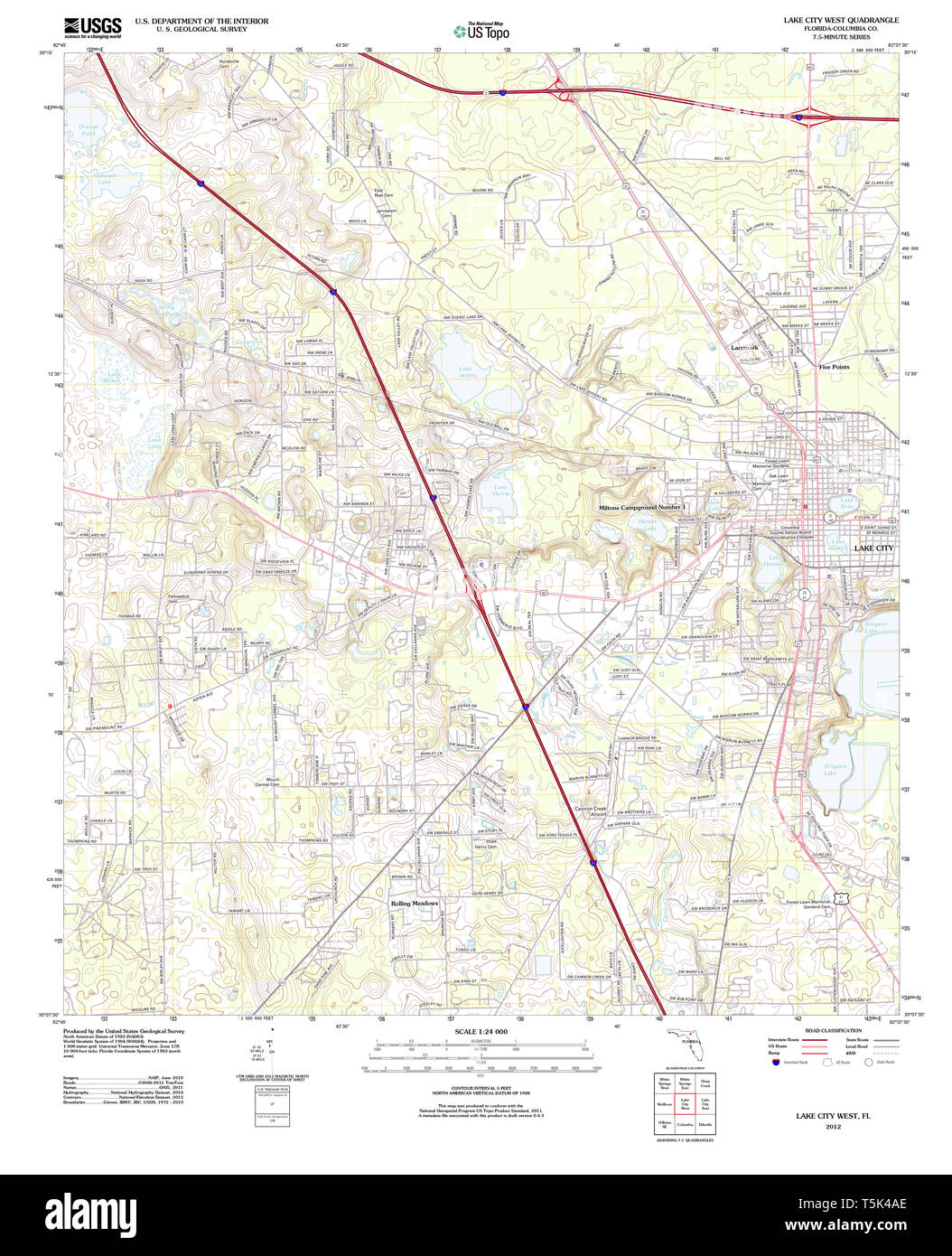 Lake city florida map hi-res stock photography and images - Alamy