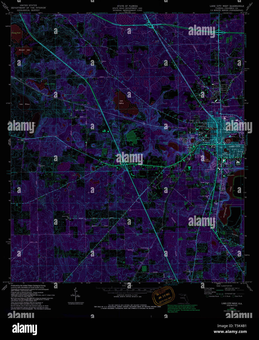 Lake City Florida Map High Resolution Stock Photography and Images - Alamy