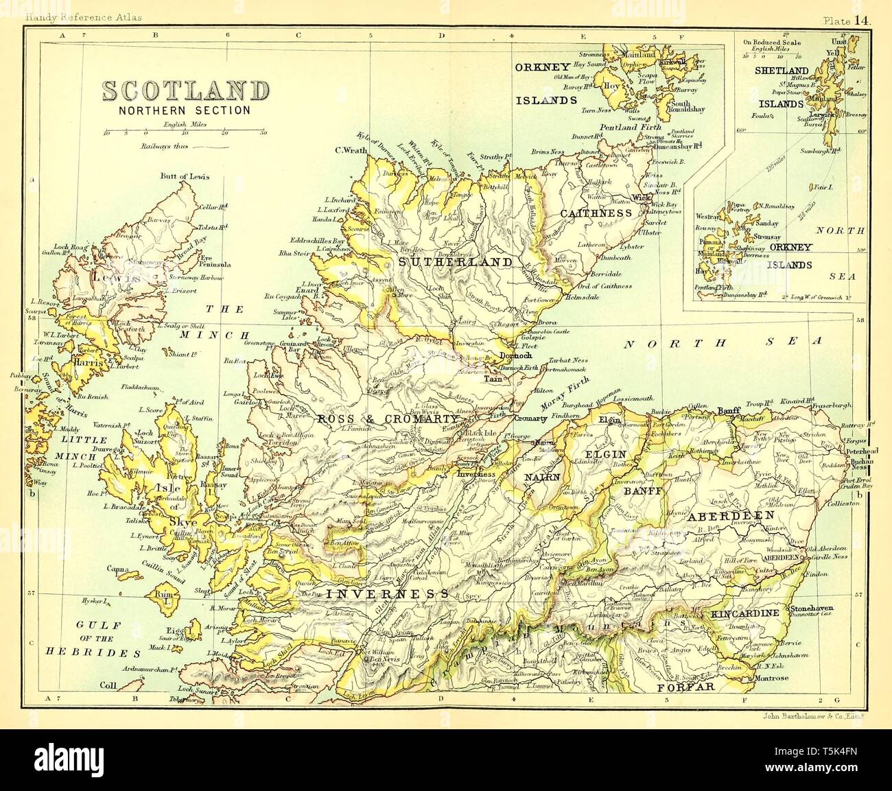 Beautiful vintage hand drawn map illustrations of Northern Scotland ...