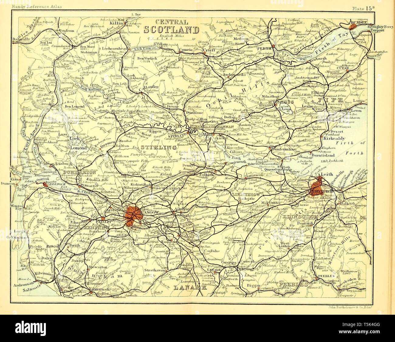 Beautiful vintage hand drawn map illustrations of Central Scotland from ...