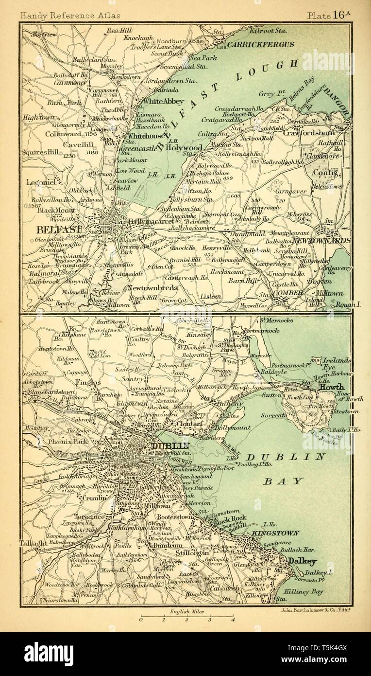 Vintage dublin map hi-res stock photography and images - Alamy